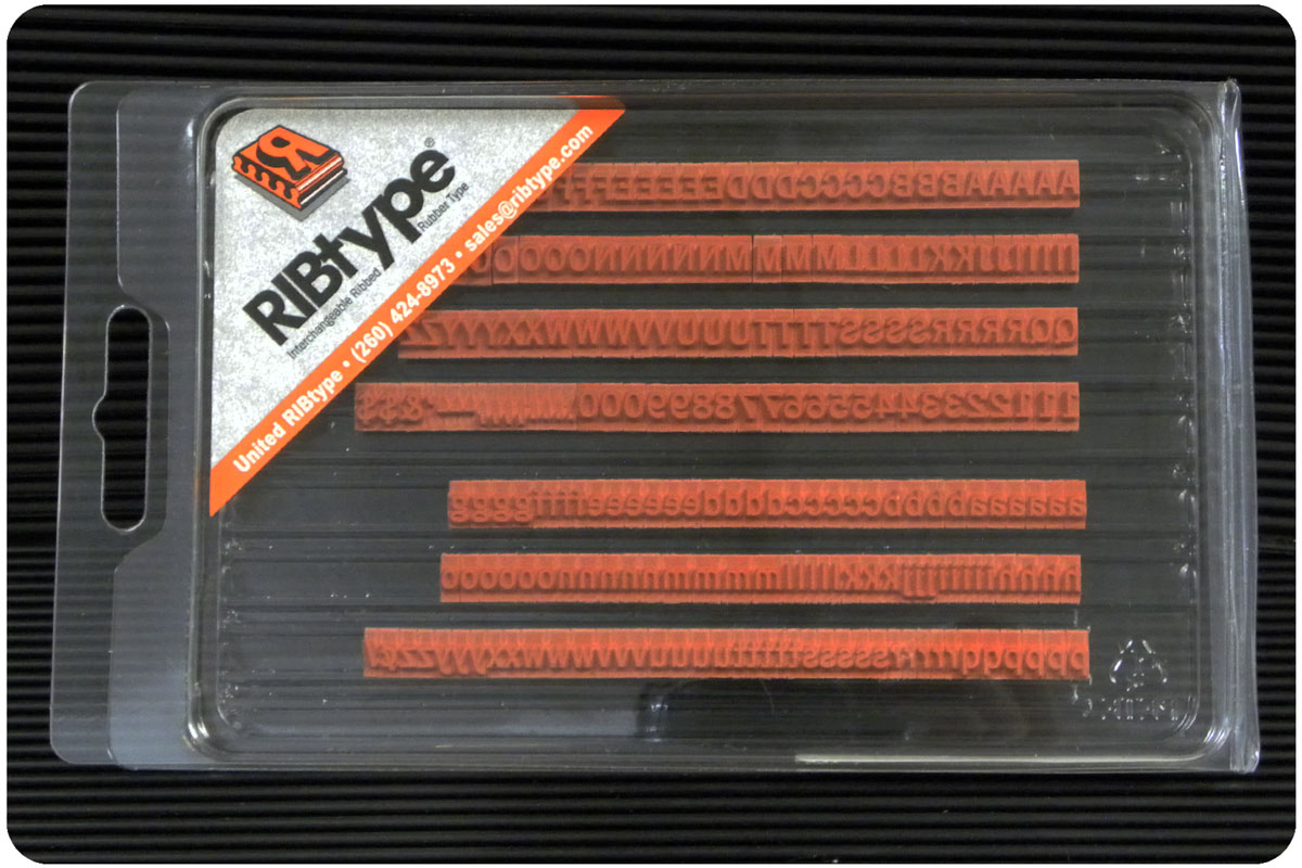 TA11L RIBtype Rubber Stamp Set: 9/64 inch Upper and Lower Case Letters ...