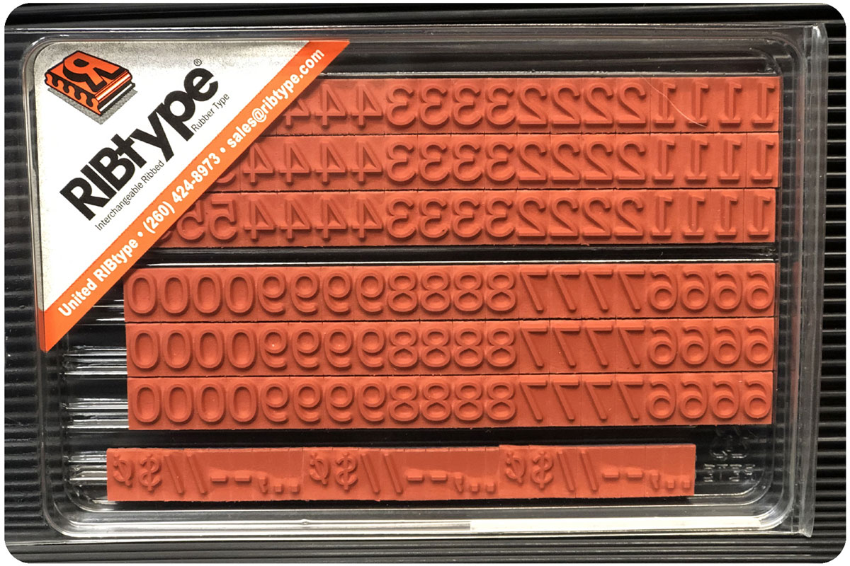 FA14VP RIBtype Rubber Stamp Set: 5/16 inch Numbers Value Pack