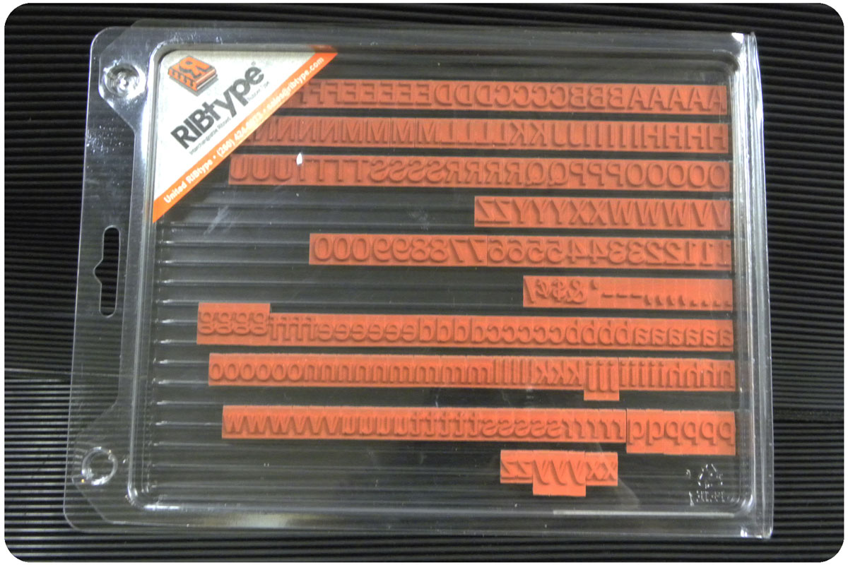 TA14L RIBtype Rubber Stamp Set: 5/16 inch Upper and Lower Case Letters ...