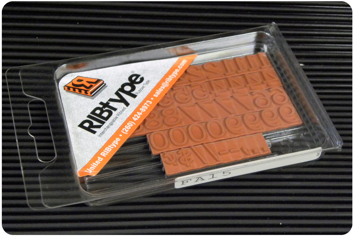 FA15 RIBtype Rubber Stamp Set: 3/8 inch Condensed Numbers