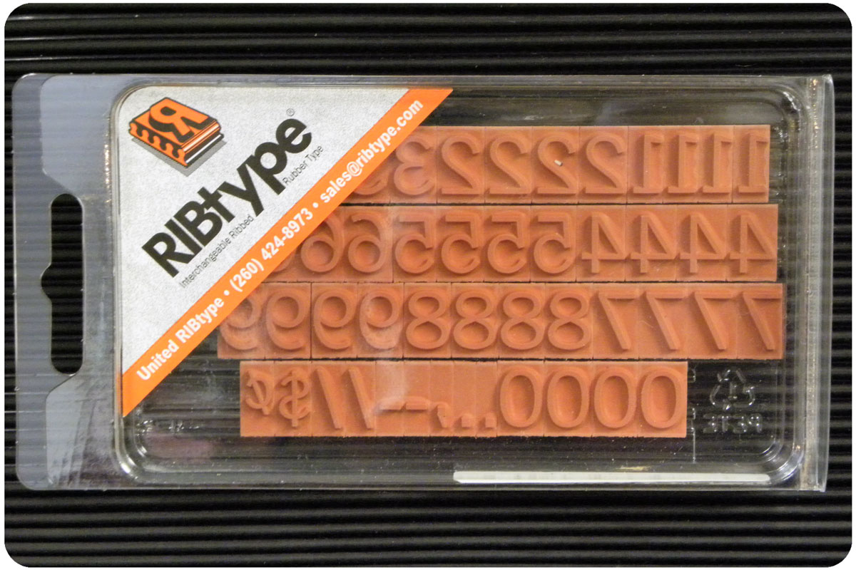 TA15-1/2 RIBtype Rubber Stamp Set: 7/16 inch Letters and Numbers