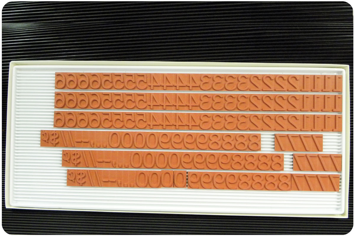 FA17VP RIBtype Rubber Stamp Set: 5/8 inch Condensed Numbers Value Pack