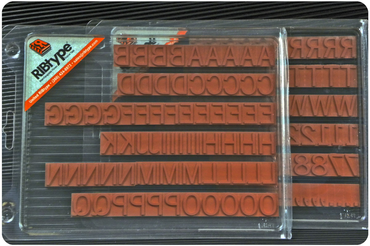 TA17 RIBtype Rubber Stamp Set: 5/8 inch Letters and Numbers