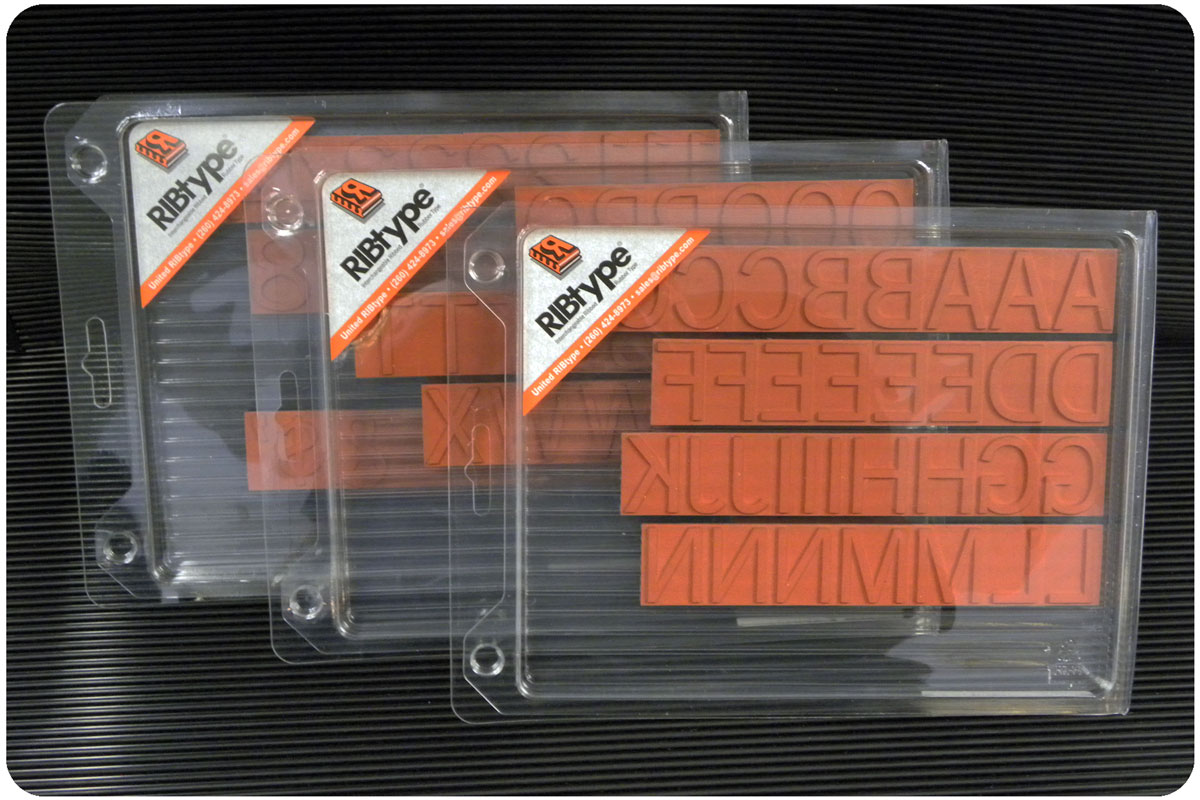 TA19 RIBtype Rubber Stamp Set: 1 inch Letters and Numbers