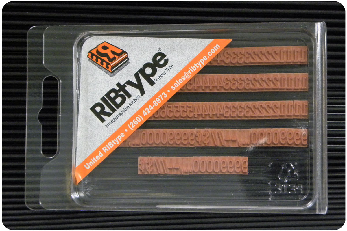 FB12VP RIBtype Rubber Stamp Set: 3/16 inch Condensed Numbers Value Pack