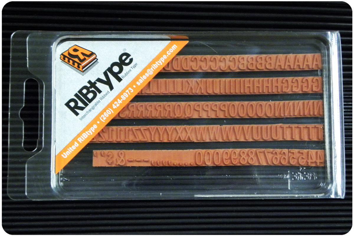 TB13 RIBtype Rubber Stamp Set: 1/4 inch Bold Letters and Numbers