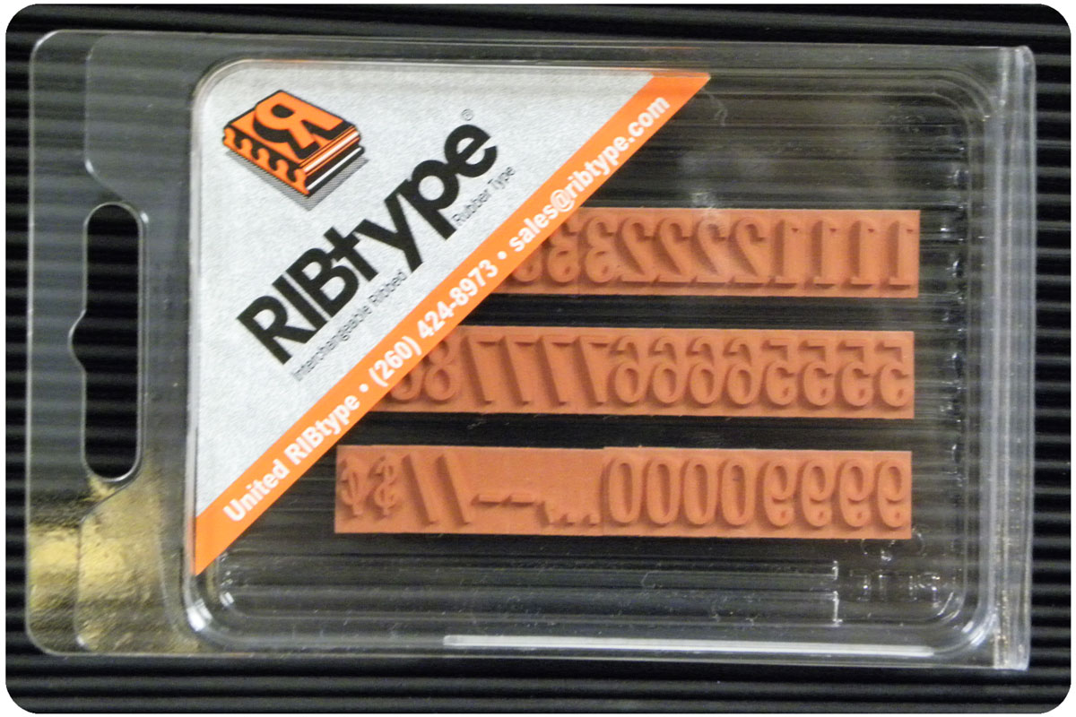 FB14 RIBtype Rubber Stamp Set: 5/16 inch Condensed Numbers