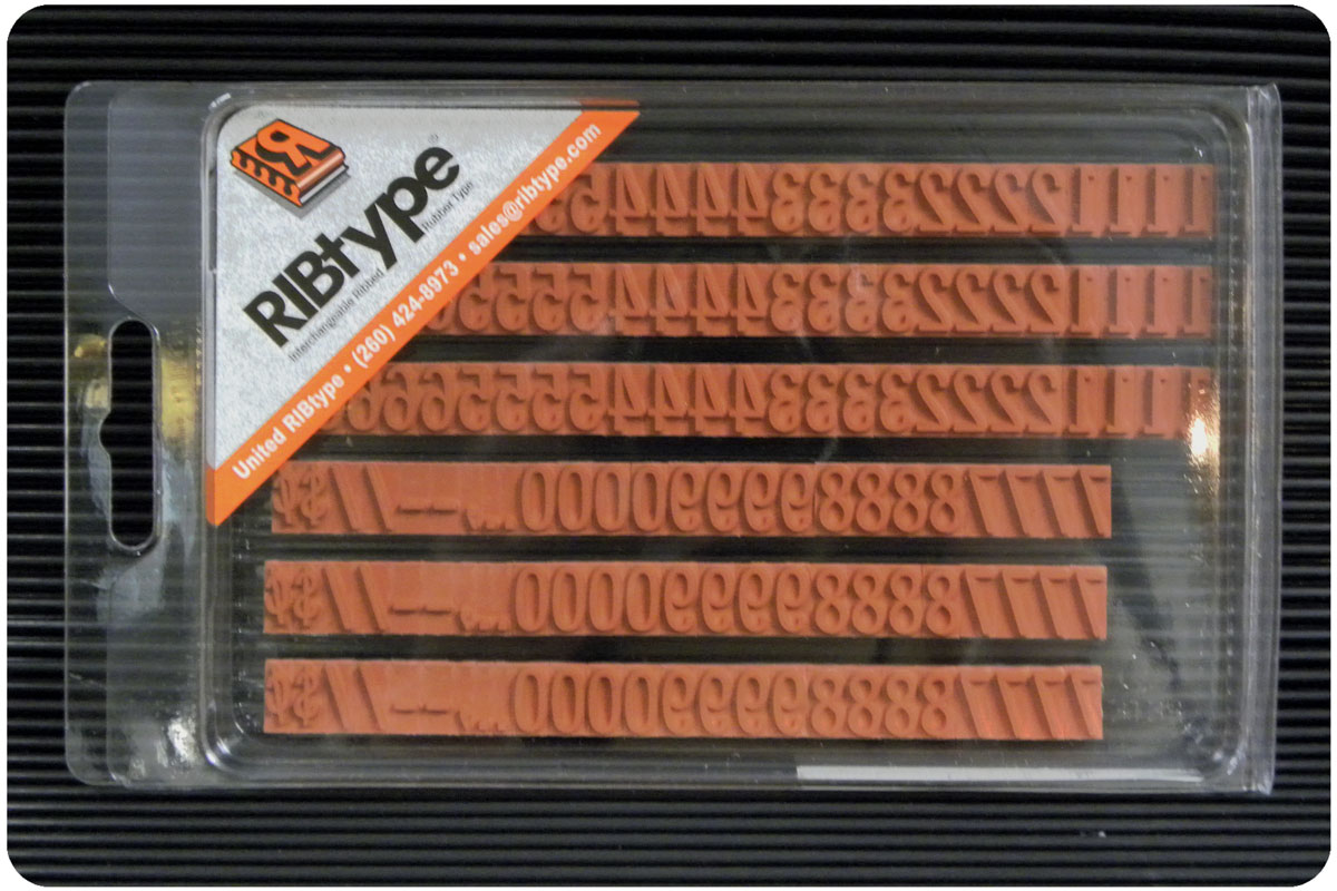 FB15VP RIBtype Rubber Stamp Set: 3/8 inch Condensed Numbers Value Pack