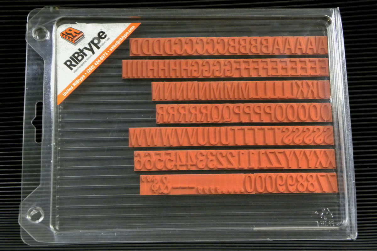 TB16 RIBtype Rubber Stamp Set: 1/2 inch Condensed Letters and Numbers