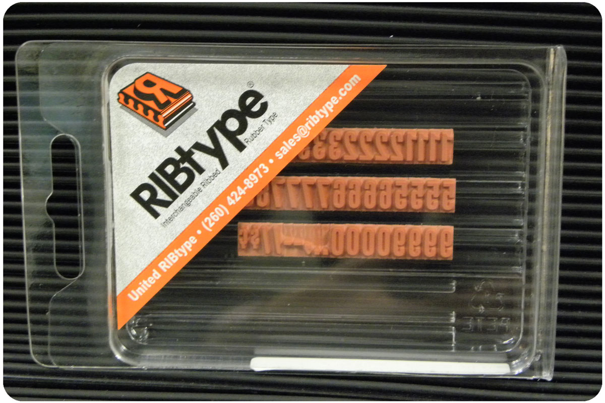 FG73 RIBtype Rubber Stamp Set: 1/4 inch Bold Numbers
