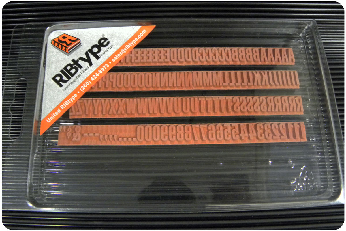 TG74 RIBtype Rubber Stamp Set: 5/16 inch Bold Letters and Numbers