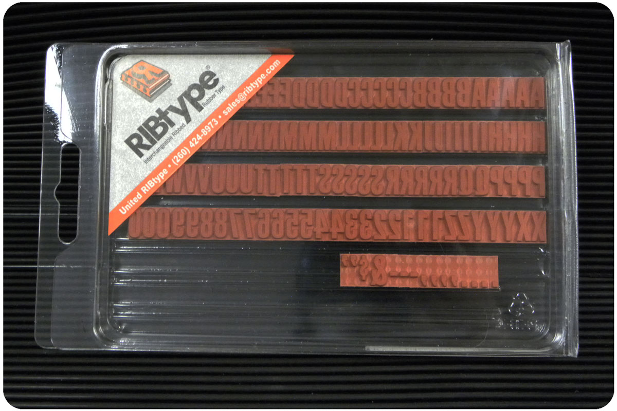 TG75 RIBtype Rubber Stamp Set: 3/8 inch Bold Letters and Numbers