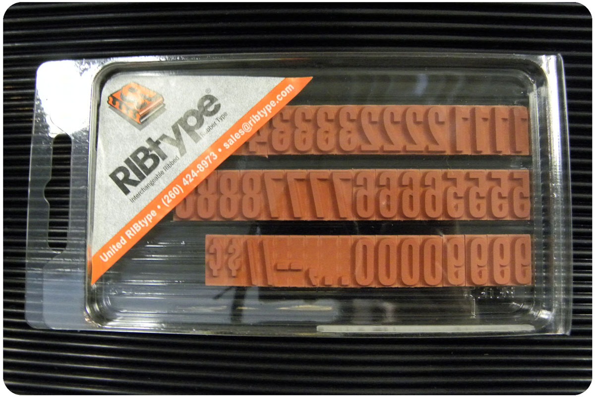 FG75 RIBtype Rubber Stamp Set: 3/8 inch Bold Numbers
