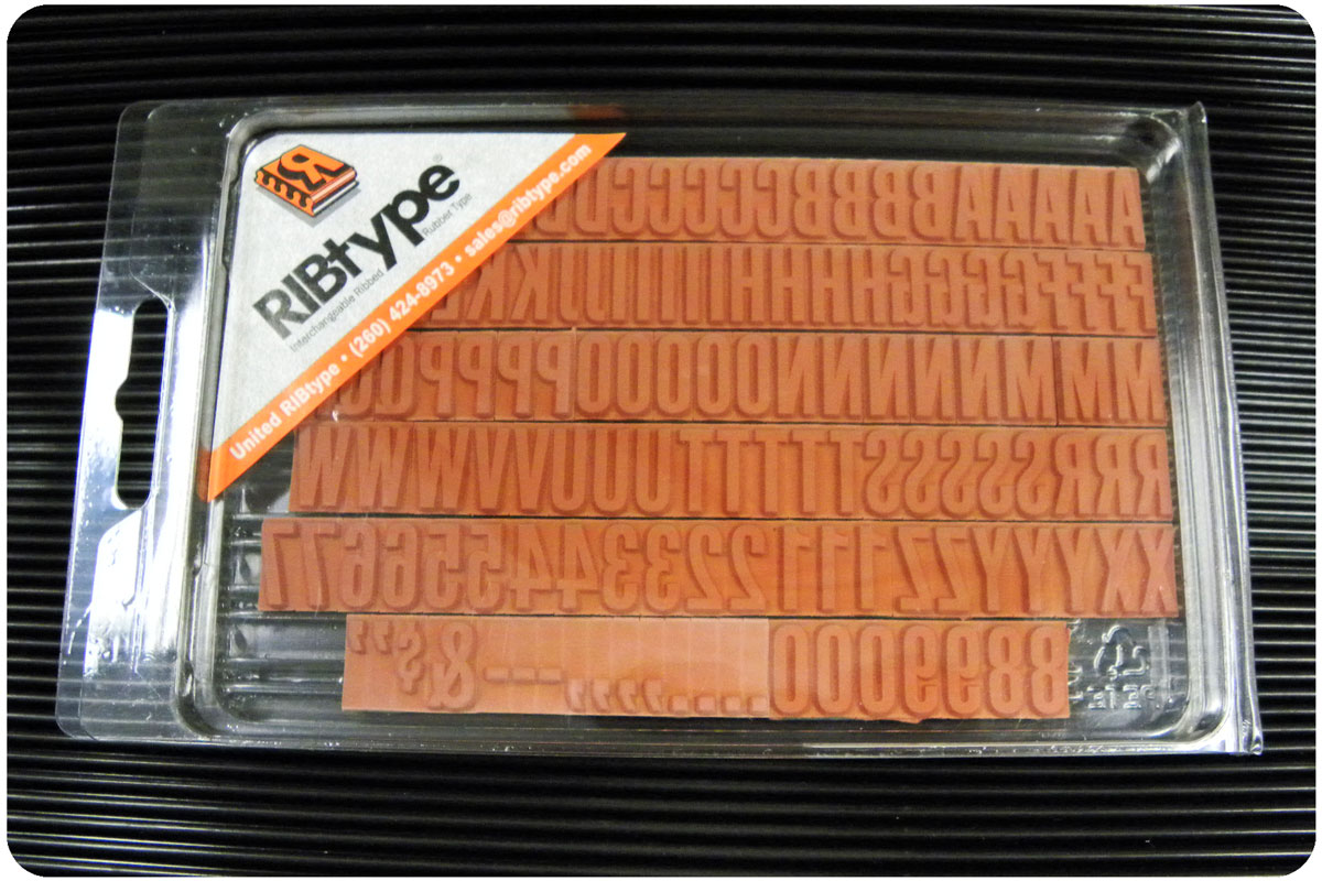 TG76 RIBtype Rubber Stamp Set: 1/2 inch Bold Letters and Numbers
