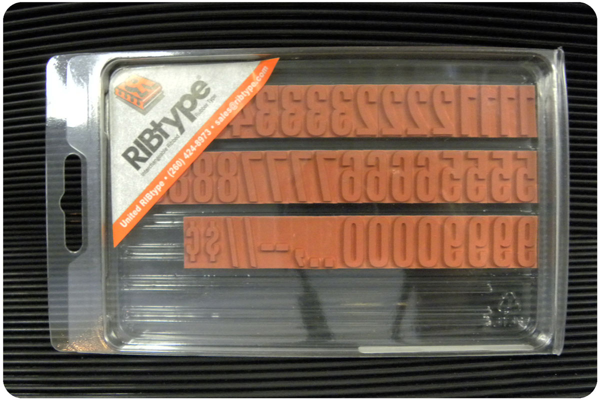 FG77 RIBtype Rubber Stamp Set: 5/8 inch Bold Numbers