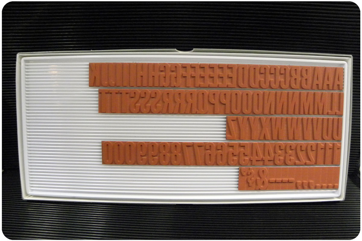 TG79 RIBtype Rubber Stamp Set: 15/16 inch Letters and Numbers