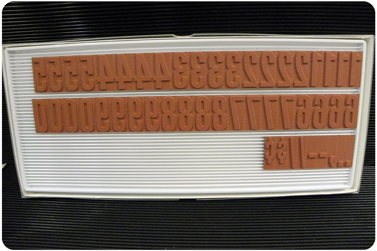 FG80 RIBtype Rubber Stamp Set: 1-1/4 inch Numbers