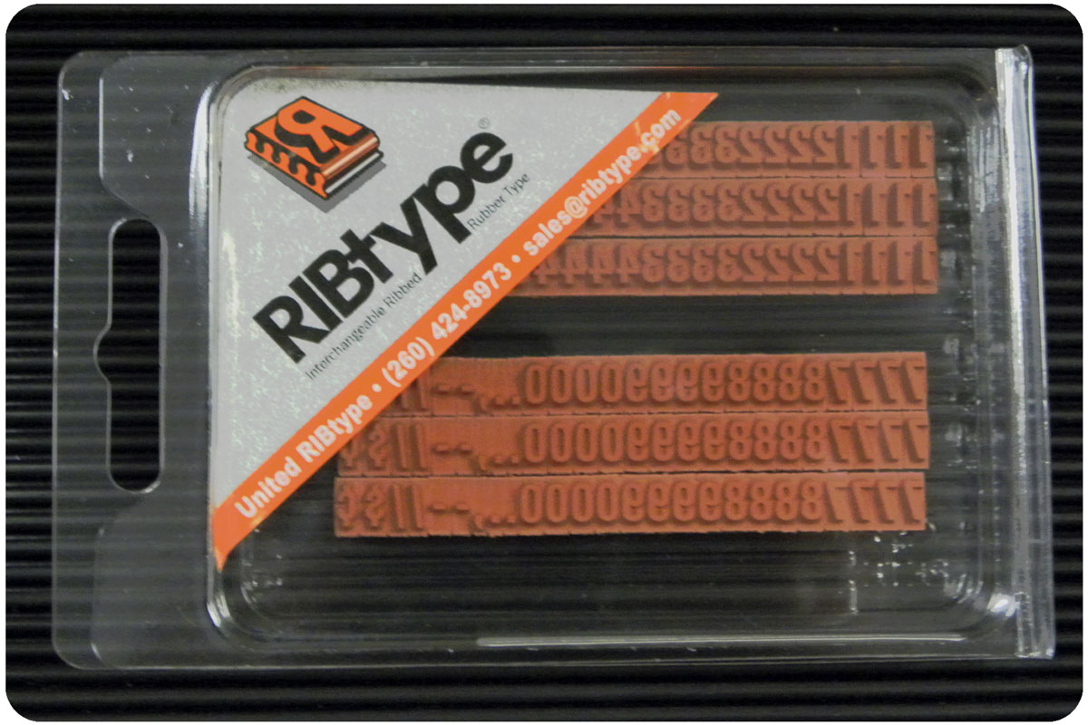 FU72VP RIBtype Rubber Stamp Set: 3/16 inch Bold Numbers Value Pack