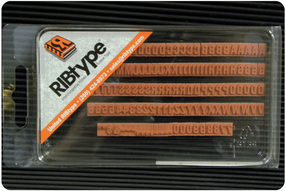 TU72 RIBtype Rubber Stamp Set: 3/16 inch Bold Letters and Numbers