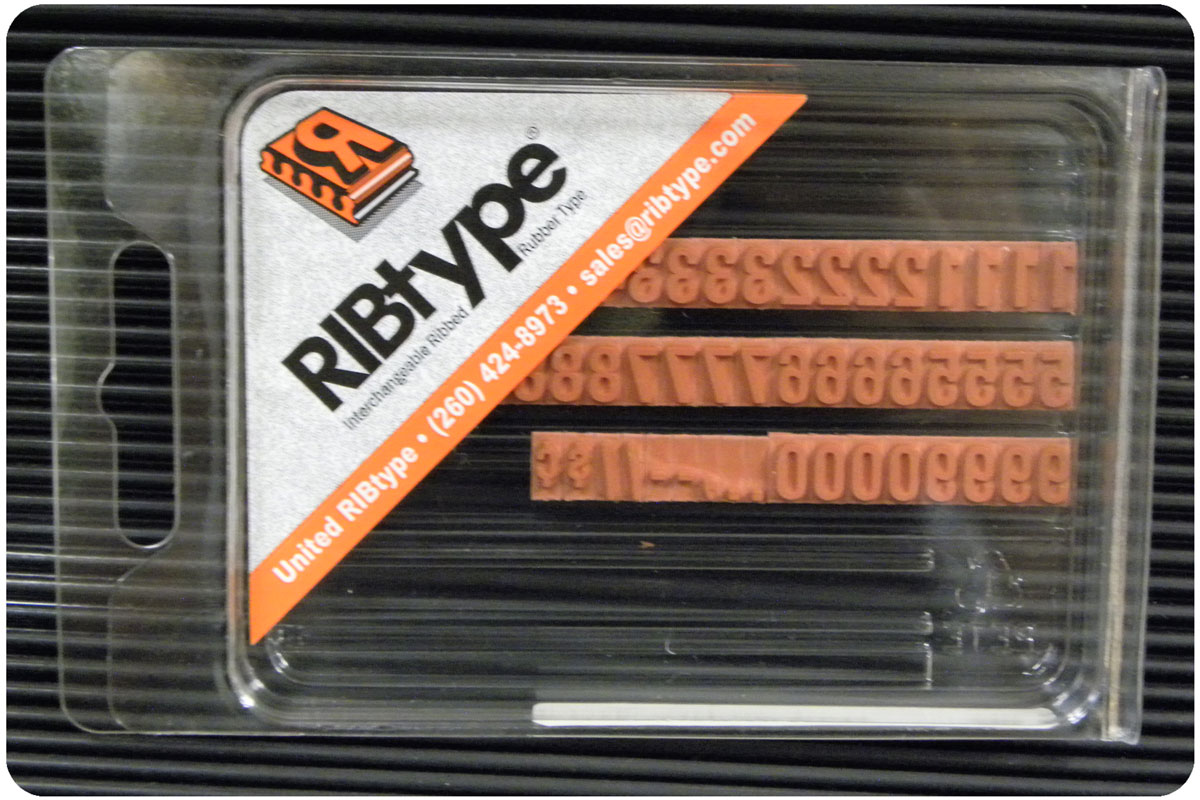 FU73 RIBtype Rubber Stamp Set: 1/4 inch Bold Numbers