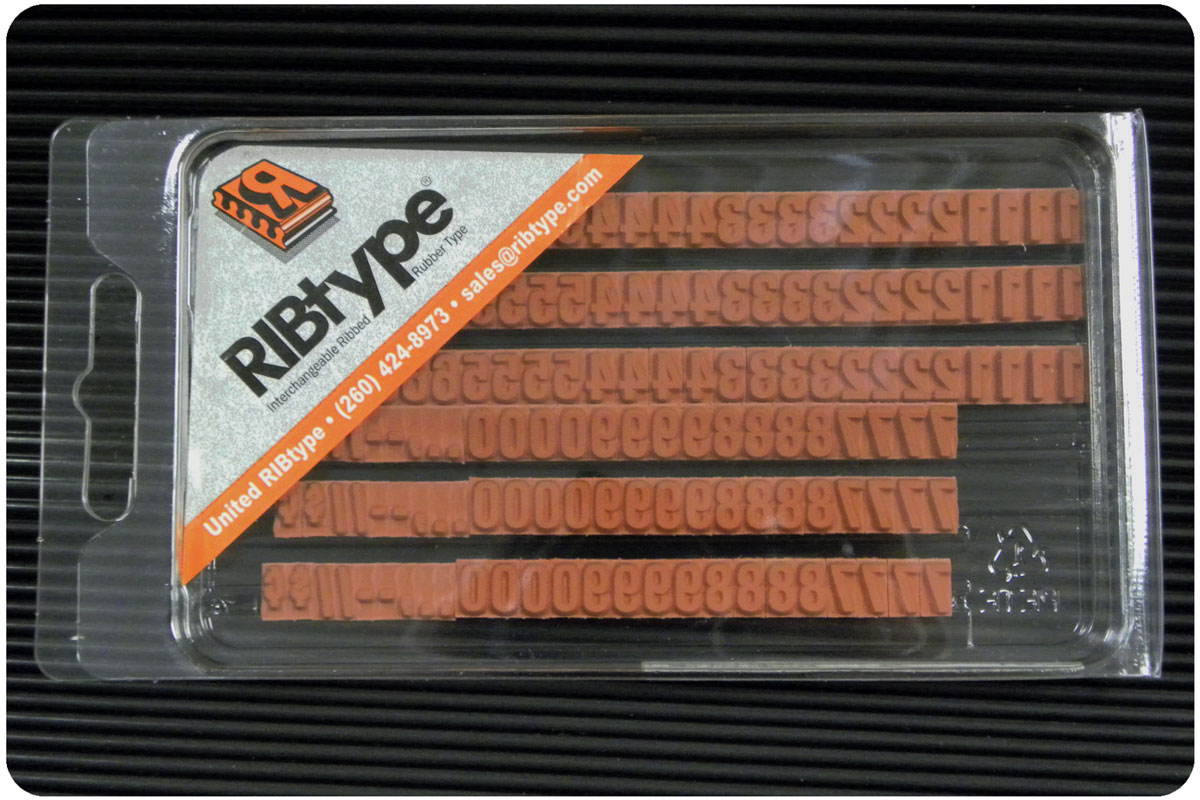 FU73VP RIBtype Rubber Stamp Set: 1/4 inch Bold Numbers Value Pack