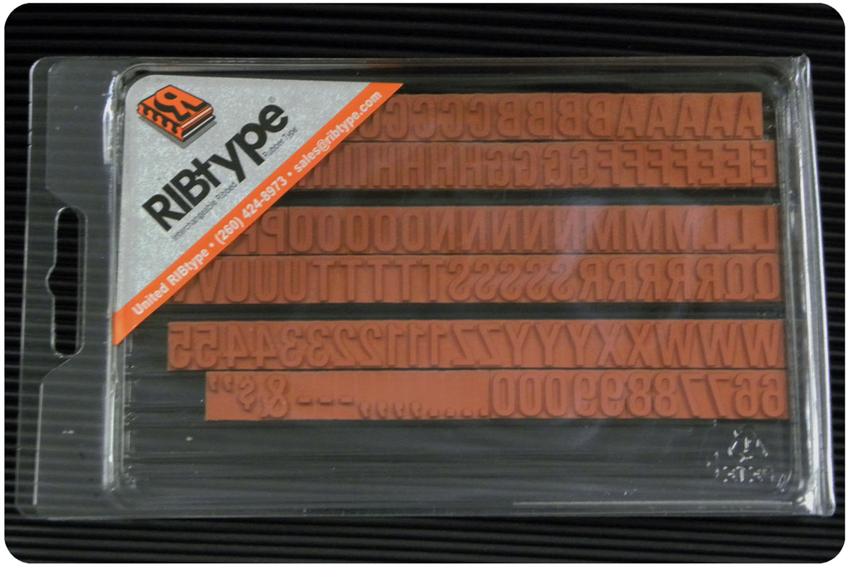 TU75 RIBtype Rubber Stamp Set: 3/8 inch Bold Letters and Numbers