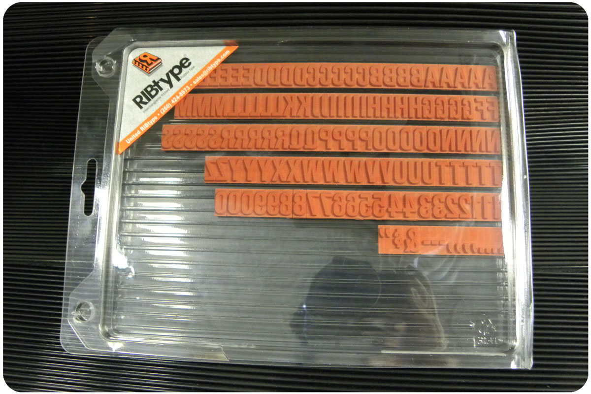 TU75-1/2 RIBtype Rubber Stamp Set: 7/16 inch Letters and Numbers