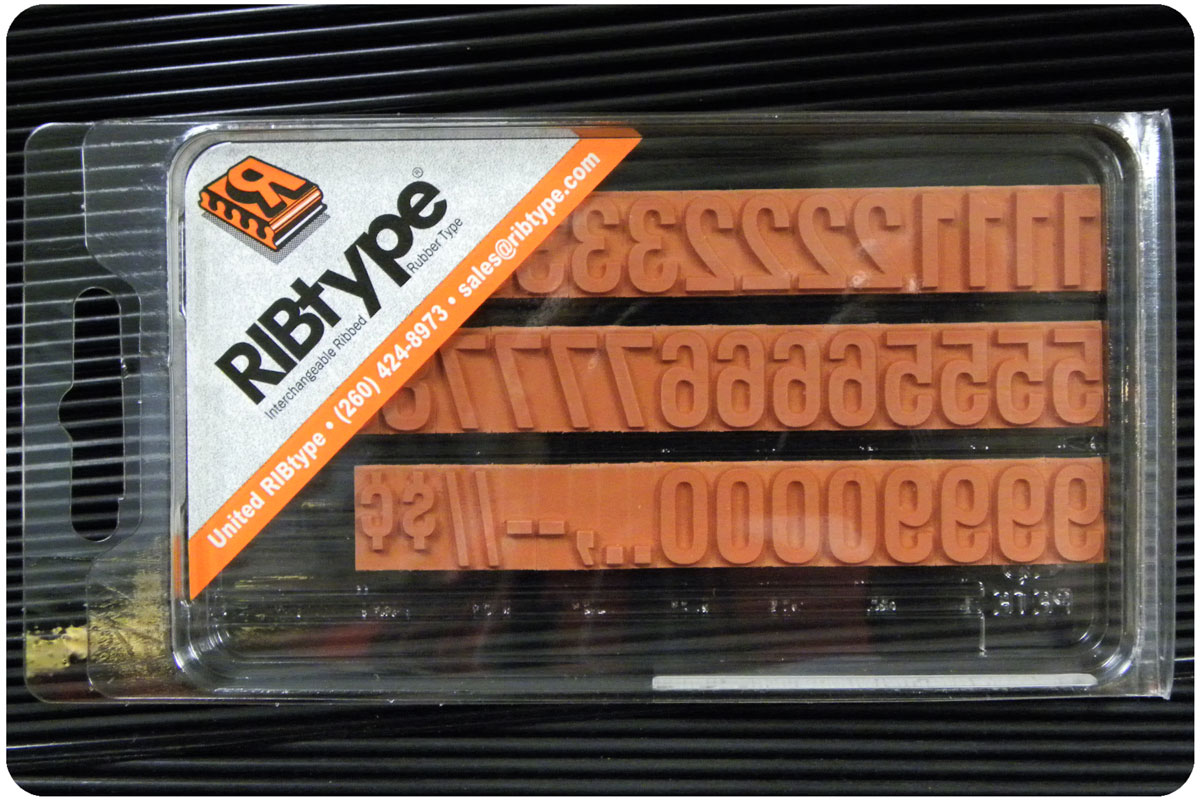 FU76 RIBtype Rubber Stamp Set: 1/2 inch Bold Numbers