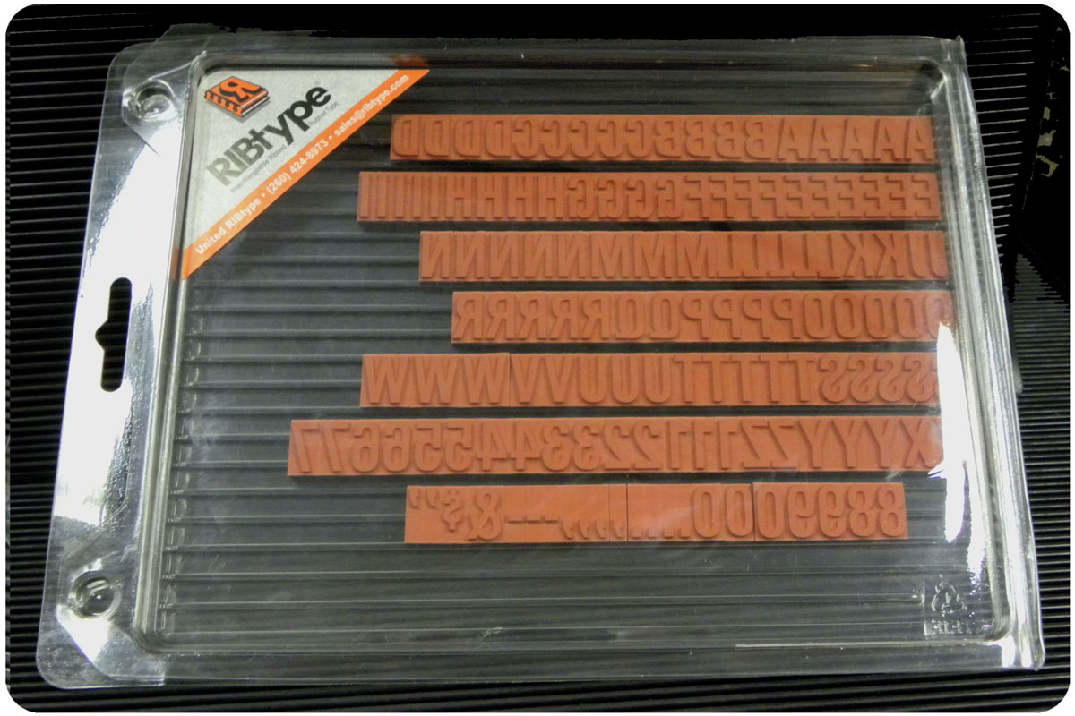 TU76 RIBtype Rubber Stamp Set: 1/2 inch Bold Letters and Numbers