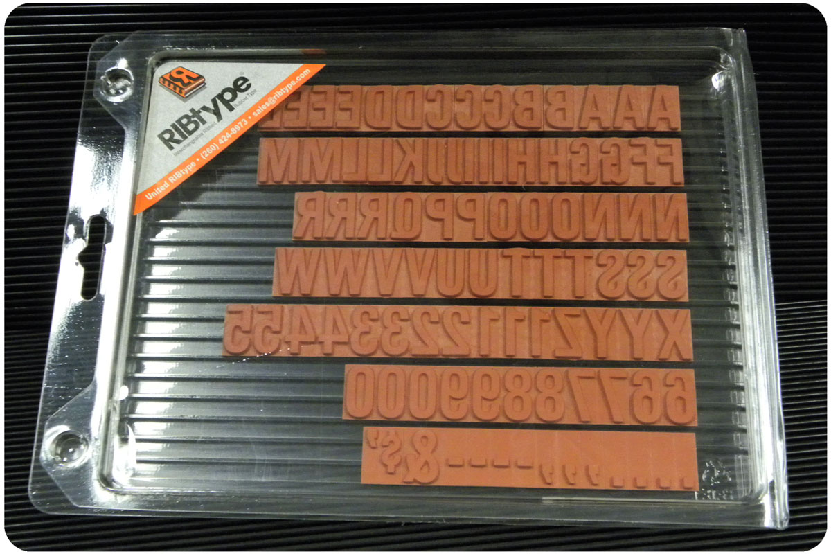 TU77 RIBtype Rubber Stamp Set: 5/8 inch Bold Letters and Numbers